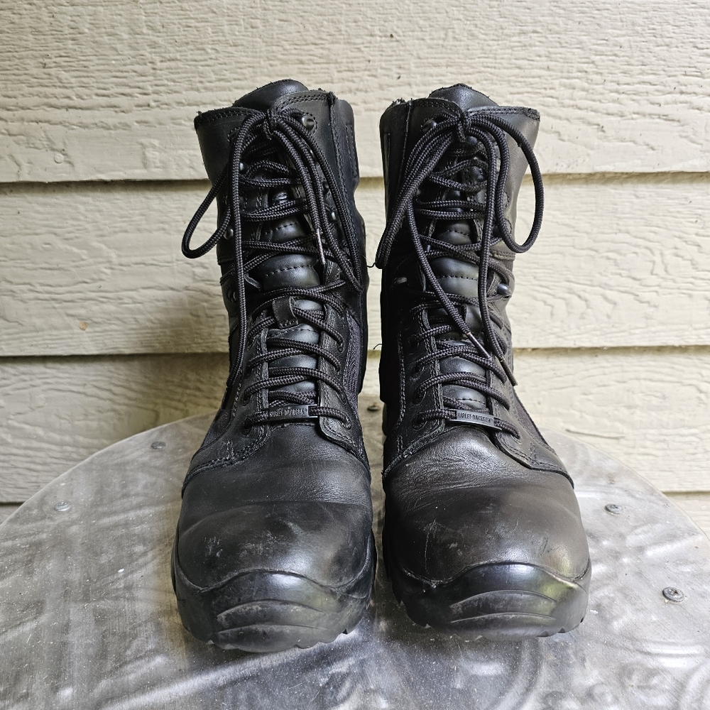 Harley Davidson Lynx Black Motorcycle Boots Size 10.5… - Gem